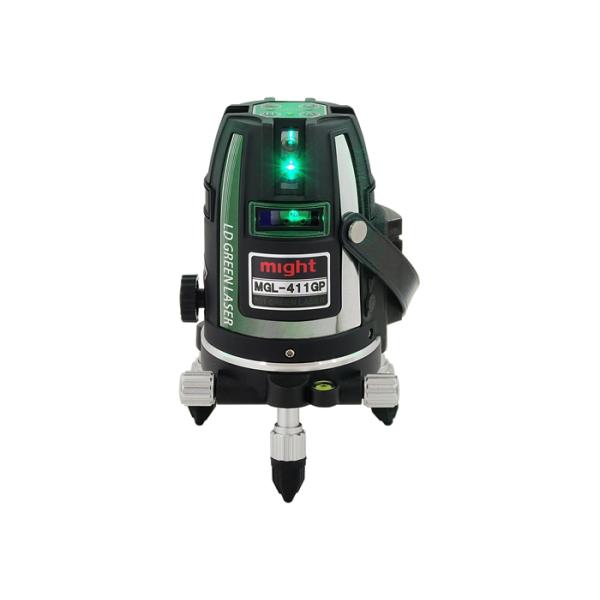 マイト工業 高輝度グリーンレーザー MGL-411GP-RT(受光器・三脚付)指示方式：ジンバル機構　水平1方向(約120°)・たて4方向・地墨(赤ポイント)・鉛直クロスライン・ドットポイント(5ヵ所)【特徴】10m±1mmの高精度LDグリ...