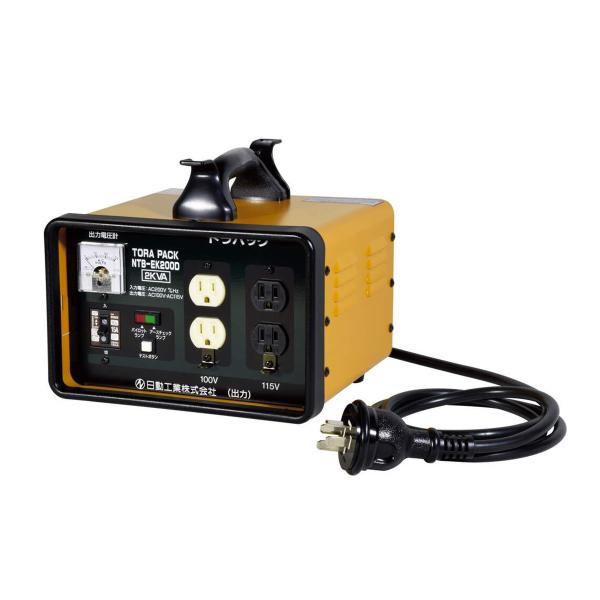 屋内型　アースチェック機能付テストボタンを押すとアースチェックランプ(安全ランプ)が点灯し、アースの接続が一目で確認できます。電圧降下が少なく、200V電源から安定した100Vを供給できます。200V電源を100Vへ現場作業の200V電源で...