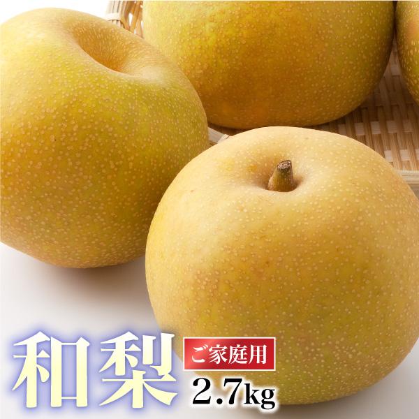 福島県産 訳あり梨 約2.7kg（8〜13玉）ご家庭用福島県の温暖な気候と昼夜の寒暖差、水はけの良い大地で育った、甘くみずみずしい梨です。シャキッとした歯ざわりと、口いっぱいに広がる豊かな果汁をお楽しみいただけます。果皮のキズや色ムラ、形の...