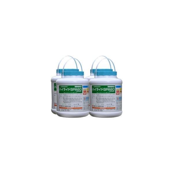 【商品名】ハイライトSPA60（顆粒）【容　量】2.5kg×4【成　分】ジクロルイソシアヌル酸ナトリウム 【剤　形】速溶性顆粒【販売元】日産化学工業株式会社【商品特長】◆優れた除菌と衛生効果◆濁りを抑えて透明度を維持◆汚れや不快臭を抑制◆安...
