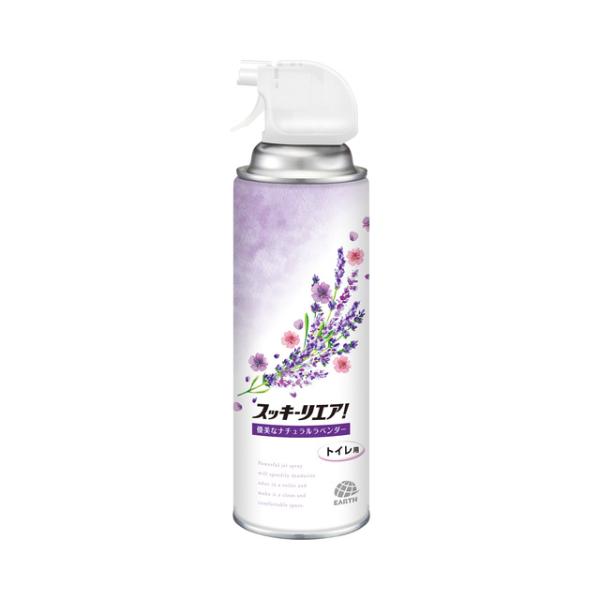 【商品名】スッキーリエア！ トイレ用 優美なナチュラルラベンダー【内容量】350ml【生産国・生産地域】日本【成　分】イオン系消臭剤、植物抽出物、エタノール、イソプロピルメチルフェノール(IPMP)、香料【品　名】消臭・芳香剤【用　途】トイ...
