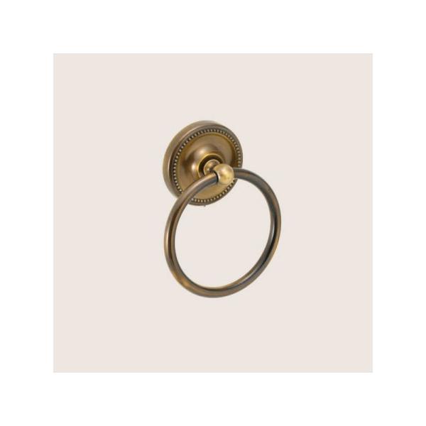 真鍮をアンティークに仕上げた少し小振りなリング型タオル掛けです。落ち着いた雰囲気のトイレにとても似合います。■サイズ　　　　　幅116×高さ145×奥行45mm■材質・仕上げ　　真鍮アンティーク仕上げ■重　量　　　　　150g■耐荷重　　　...