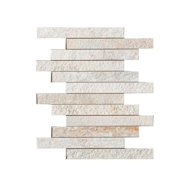 ボーダー形状の石積みデザインのエコカラットです。住宅の玄関やトイレ、洗面所用の屋内壁用です。■仕様　：25×202角ネット貼り■サイズ・１シート　　約303×202mm・.5・9.5mm厚さ■平米あたり必要枚数・16.9シート/m2■購入単...