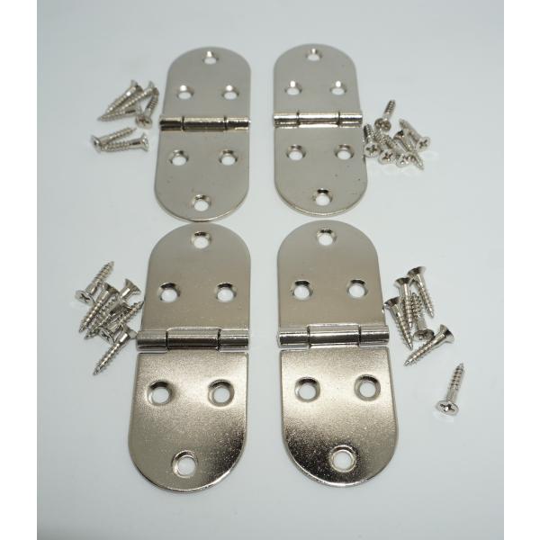 ミシン丁番材料 : 鉄　1.6ｔ仕上 :ニッケルメッキサイズ : 82mm×30mm　付属　皿木ネジ　ニッケル　３．１×１６　（２４本）