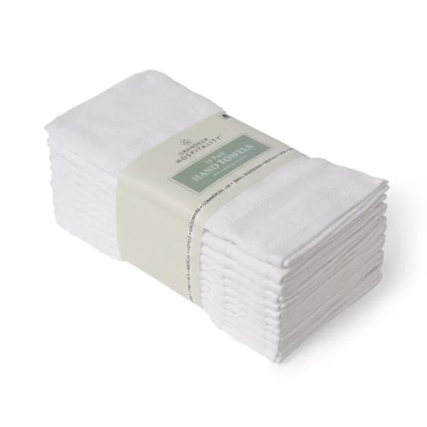 材質：綿100パーセント（リングスパン）ハンドタオル：40cm×76cm（１２枚入り）吸水性の強い双糸を使用耐久性に優れたヘムOEKO-TEX メイドイングリーン M1KNM83U5HOHENSTEIN HTTI洗濯機洗い可能インド産グラン...