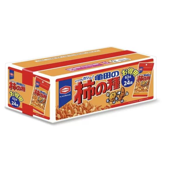 予告なくパッケージデザインが変更されることがございます。亀田の柿の種 63g 24袋 BOX 58025 コストコ 亀田製菓 あられ おせんべい 米菓 ロングセラー 商品 ピーナッツ 小袋 個包装
