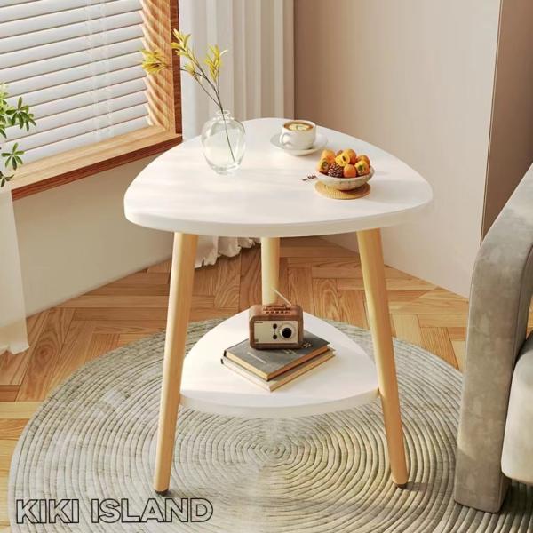 【サイズ】：直径約40cm、高さ約50cm【材質】天板：天然木突板、MDF脚：ラバーウッド材円弧デザインの北欧風パソコンデスクです。どんなお部屋にも合わせやすく、年齢・性別を問わずお使いいただけます。人間工学に基づく包み込むようなデザインで...