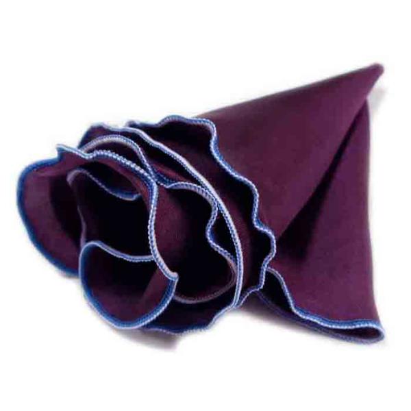 フチ糸を２色使った当店オリジナルの縫製技術が繊細でおしゃれです。単純なシングルのラウンドチーフと比べればその差は歴然。フチを出さずに使えば普通のチーフとしても使用できます。ＴＯＫＩチーフ最多の１８色展開になります。サイズ：直径約28cm  ...