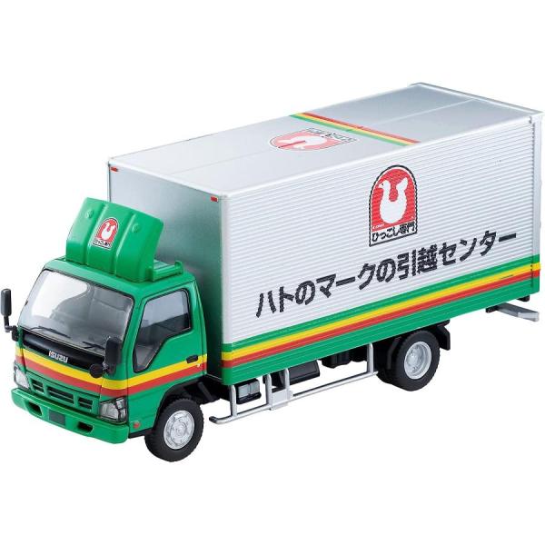 ●エルフ パネルバンに引越トラックが登場●『ハトのマークの引越センター』仕様●荷台と風防は新規製作パーツ！現在でも街で見かける機会の多い5代目いすゞエルフ後期型（2004?2006年）。TLVでは2台積みキャリアカー、保冷車とバリエーション...