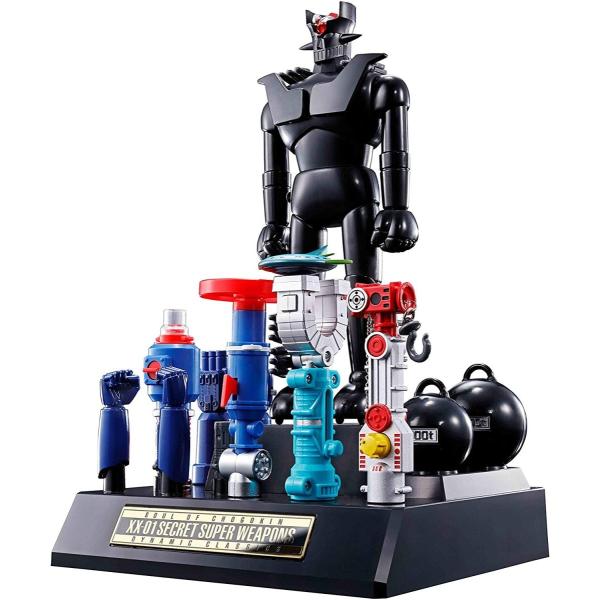 巨大ロボット玩具「ジャンボマシンダー」をオマージュした新アイテム。スーパーロボットの腕に装着できる「ひみつ超兵器」を、当時のデザインを活かして超合金魂仕様にアップデート！D.C.シリーズの共有関節規格を利用して6種のひみつ超兵器をスーパーロ...