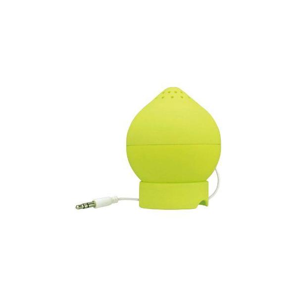 MP3プレイヤーにつなぐだけの、ちょい聴きに最適な小型スピーカー。別売りのアンプに繋げる事で音量が増幅します。