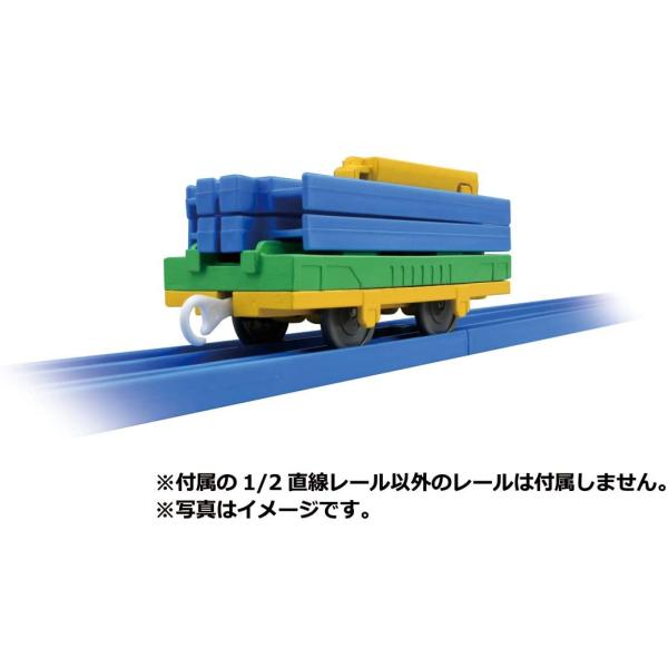 ■１/２直線レール２本付属■支柱を組み替えて、１/２直線レールを２本縦積みも可能■1両編成商品内容 レール運搬車(1)、支柱(2)、1/2直線レール(2)、部品注文書(1)商品番号: 4904810150343メーカー : タカラトミーブラ...