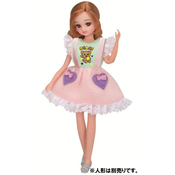 【セット内容】ワンピース、ティモテサンダル(苦味剤なし)商品概要フワフワのピンクのスカートとハートリボンのポケットがポイント。タカラトミー対象年齢 3歳以上サイズ パッケージ:125(幅)150(高)18(奥)mm