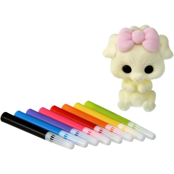 8本のカラフルな細ペンでテリアのドールにおえかきしよう！ おえかきした後に水で洗うとくりかえし何度でもおえかきが楽しめちゃう♪ ペンがたっぷり8本もはいっているので、おえかきもふれんずのペン買い増しにもピッタリ♪・人気の「おえかき遊び」と「...