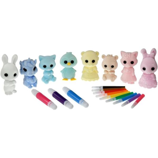 くり返しおえかきあそびができるドール「もふれんず」に12種類のペンが入ったデラックスセットが登場！専用ペンはお水で洗い流せるから何度も繰り返しおえかきできる♪ドールは８体とかわいいモチーフが勢ぞろい！おえかきあそび×スタンプあそびでたのしさ...