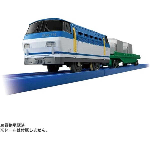 「ＥＦ６６形１００番代」は基本性能はＥＦ６６形０番代と同等ながら形状や塗装が変更された車両です。 貨物を積んだトラックを鉄道で輸送する「ピギーバック輸送」などで様々な貨車をけん引しました。 付属のピギーバックトラックは貨車に載せて遊ぶことが...