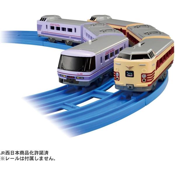 １９８２年の営業運転開始から昭和、平成、令和まで時代を超えて走り続け、２０２５年１月に運用が終了した３８１系特急やくものダブルセットがプラレールに登場です。 営業運転開始当時に運行された「国鉄色やくも」と、１９９４年に前面展望が楽しめるパノ...