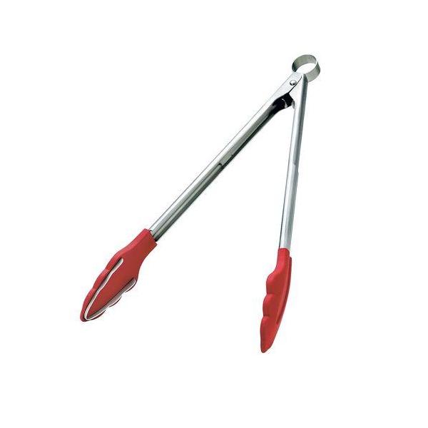 ■先端部の片側にステンレス製の歯が付いているので滑りやすい食材もしっかりつかむことができます。■先端部がシリコンなのでテフロンフライパンを傷つけません。■材質:シリコン(耐熱260℃)、ステンレススチール【返品不可商品】