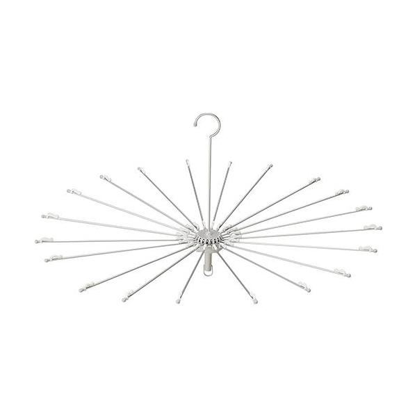 ■本体はアルミ線を中心に使用していますので、清潔でサビにくく丈夫です■アームはロック機能付きなので安全で収納もコンパクトにできます■洗濯物を両側から固定できる便利な移動式フックです【返品不可商品】