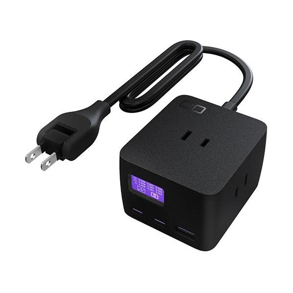 【発売日：2024年07月10日】■8cm角のスペースで設置可能な当小型ボディであらゆる充電に対応■充電器の動作状況がわかるディスプレイ■USB最大67W、ACコンゼント3口合計875Wの高出力対応【返品不可商品】