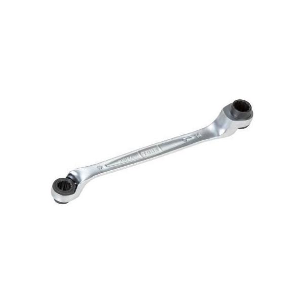 ■切替ダイヤルを回せば右回転・左回転・固定の切替が可能です。■75°の角度でオフセットしているため障害物を避けての作業が容易です。■めがね部はツバ付でオフセットしているため座ぐり部にあるボルト・ナットにも使用可能です。■RM75A-1214...