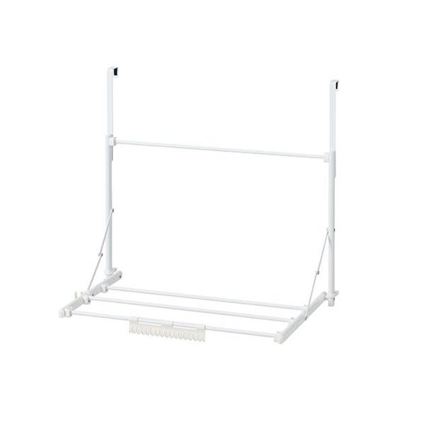 ■ドアに掛けて干せる物干し。フェイスタオルやハンガーに掛けた衣類も干せます。■ちょっとした荷物を置いたりと、簡易棚としても使えます。(※耐荷重表記重量まで)■靴下やハンカチ等の小物を干せる便利な小物干しパーツ付き。■部品点数が少なく、パーツ...