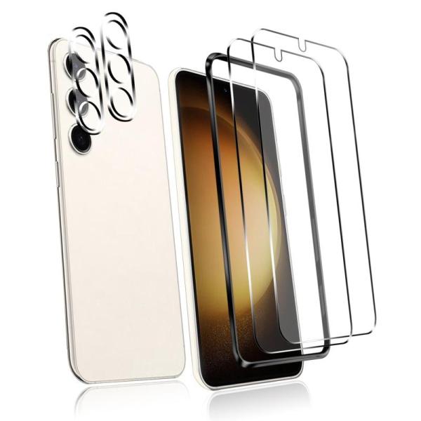 対応 2枚 Galaxy S24 5G スクリーンガラスフィルム ギャラクシー s24 5G専用保護フィルム + 2枚 Galaxy S24 5G カメラ フィルム 強化ガラス 液晶保護フィルム S24 5G対応 專用フィルム 厚さ0.33...