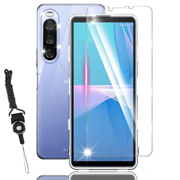 【Awubaige】For Xperia 10 iii/Xperia 10 III Lite 用の ガラスフィルム + For Xperia 10 III (SO-52B SOG04) 用の ケース クリア For XQ-BT44 用の フ...