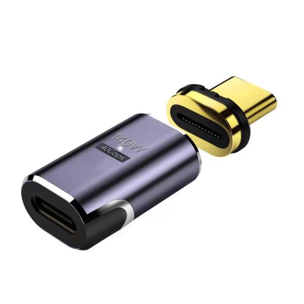 SZSL マグネット USB C 変換 アダプタ【USB 4.0 40Gbps高速データ転送/140W PD急速充電/8K 60Hz HD映像信号伝送】 Type C 変換 アダプタ オス メス 変換 Mac Book Pro、Ninten...