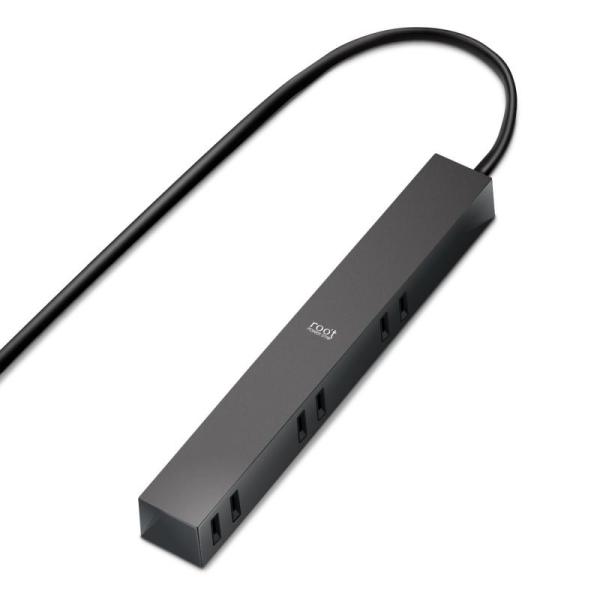 エレコム 電源タップ 見せるインテリア roo't(ルオット) 6個口 2.5m ブラック AVT-D3-2625BK上面を光沢、側面をマットに仕上げ、2つの質感をもたせた感のあるデザインタップ“roo't(ルオット)&amp;quot;で...