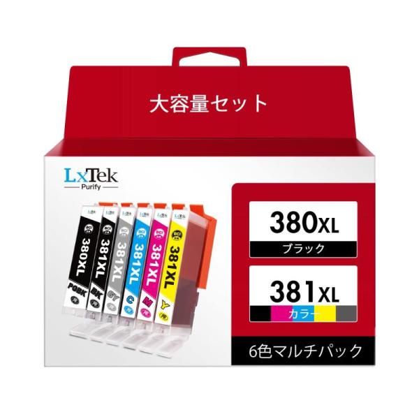 LxTek Purify BCI-381XL 380XL キヤノン 用 インク 純正 と併用可能 大容量 381 380PGBK 6色マルチパック Canon 対応 BCI-381+380/6MP 対応機種： PIXUS TS8130 TS...