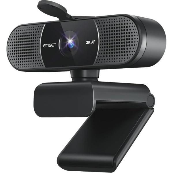 EMEET webカメラ C960 2K ウェブカメラ 個人会議最適な内蔵マイクロフォンPDAFオートフォーカス 30FPS 70°広角 会議用 パソコンカメラ プラグ＆プレイ プライバシーカバー 会議用/教育用/ビデオ通【2K画質&amp...