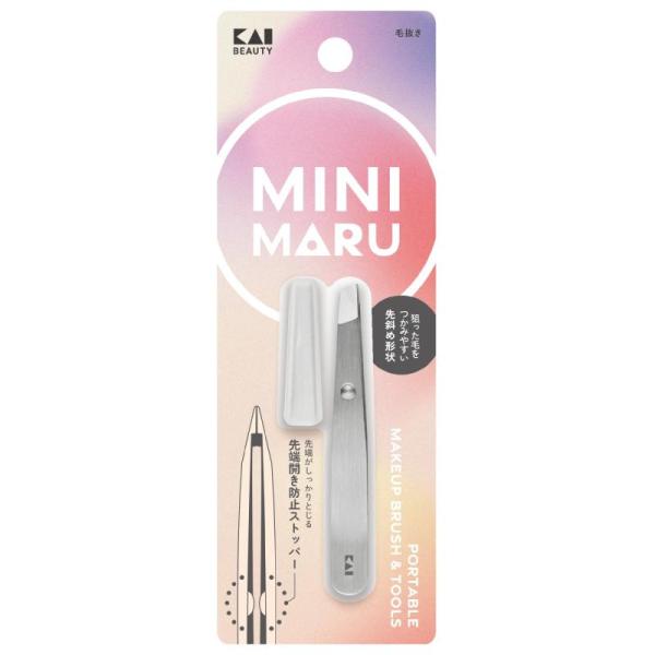 貝印 Mini Maru 毛抜き ミニサイズ がっちりキャッチ ピンセット キャップ付 持ち運び KQ2203ミニサイズで統一したメイクシリーズMINI MARU（ミニマル）の毛抜き先端がしっかり閉じる精密な先合わせと、先斜め形状で、狙った...