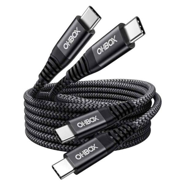 USB C ケーブル 2M 2本 PD対応 60W急速充電 タイプ C ケーブル USB-C &amp; USBC 断線防止 高速データ転送 Type-C to Type-Cケ ーブル iPhone 17 / 16 / 15 Galaxy ...