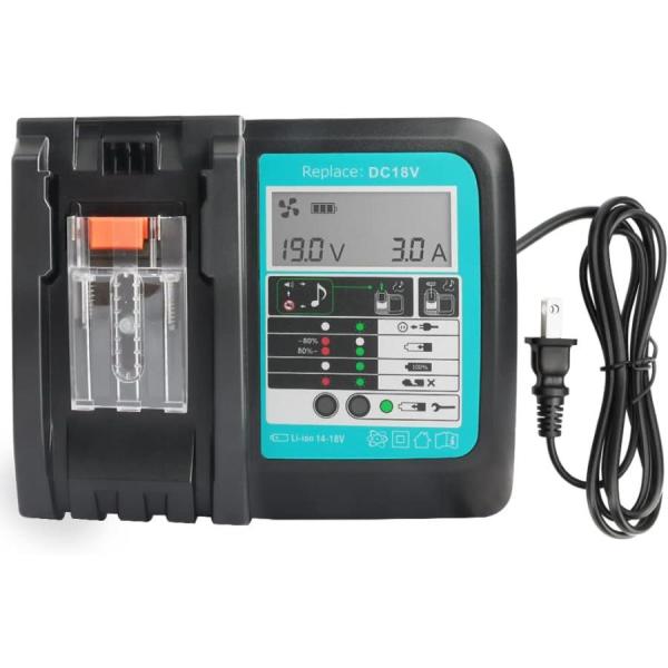 【商品仕様】マキタスライド式バッテリーは14.4V、18Vの電圧に充電可能！最新・最適充電制御により充電時間短縮！充電完了メロディ付!【対応バッテリー】マキタ バッテリーBL1430、BL1440、BL1450、BL1460、BL1830、...