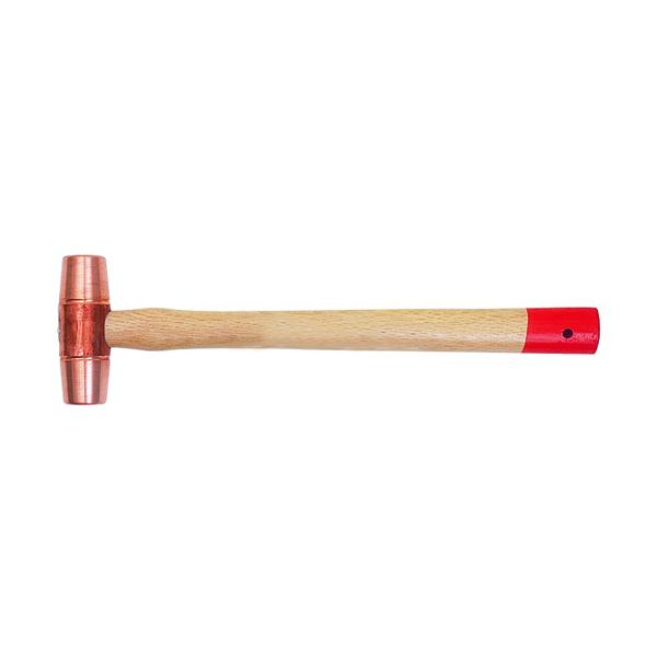 ●頭部は伸銅品、非加熱加工でネバリがあり長寿命です。●鋳造銅ハンマーに比べて約2倍長持ちします。●治具の取り付け、機械修理、金型作業。＜仕様＞●頭部硬度　HB80°●呼称(ポンド)：1/2●頭径(mm)：20●頭長(mm)：73●全長(mm...