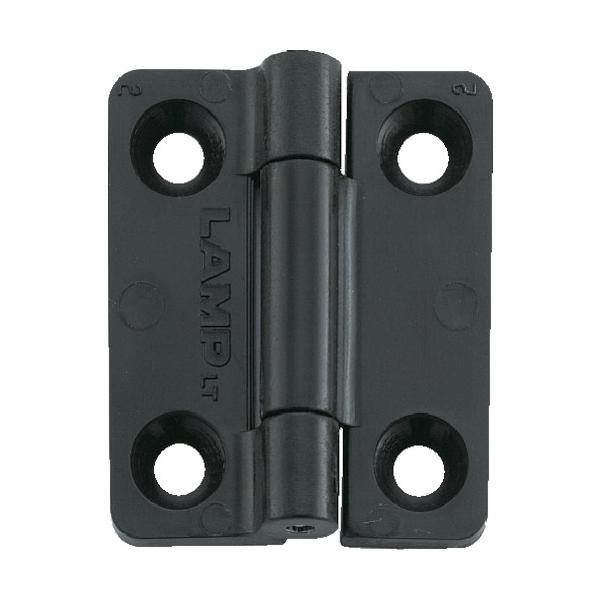 ●樹脂製の小型トルクヒンジです。●事務機器や店舗什器などの小型軽量扉。＜仕様＞●弊社２万回開閉試験クリア●色：ブラック●全長(mm)：30●幅(mm)：25●厚さ(mm)：2.0●トルク(N・m)：0.147±20%●ねじ穴数：4●穴径(m...