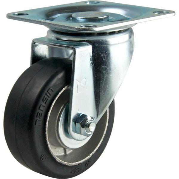 ●自在金具の旋回部はダブルボールレース構造になっていますので、限界領域の負荷荷重下においても安定した旋回性能を長時間維持します。●高反発弾性のゴム車輪は小さな力でスムーズに走行します。●産業用キャスターのJIS規格に準拠した中荷重用キャスタ...