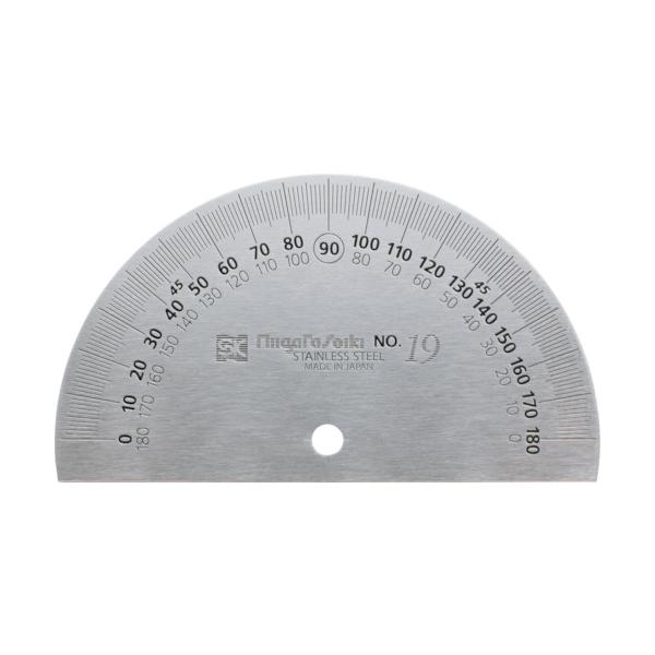 ●治具や機械に取り付けての使用ができます。●安心の日本製です。●治具・機械に取り付けて角度測定に使用。＜仕様＞●表面仕上：ステンレス●目量(°)：1●最大測定角度：180°●本体寸法(mm)：直径90x厚1.2●竿寸法(mm)：-●竿目量(...