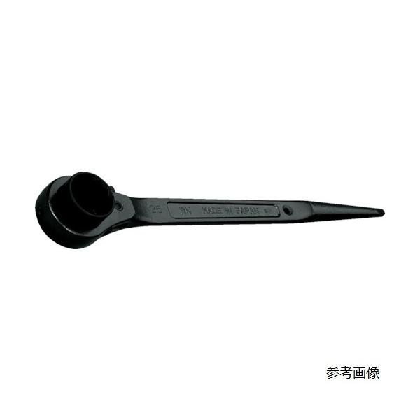 ●正逆転操作は切り替え爪式です。●片側ソケット部が突き出していないため、狭い凹部での締め付けに最適です。●対辺寸法19mm以上のサイズには安全ロープ取り付け穴を設けています。＜仕様＞●対辺寸法(mm)：36●全長(mm)：445●厚さ(mm...