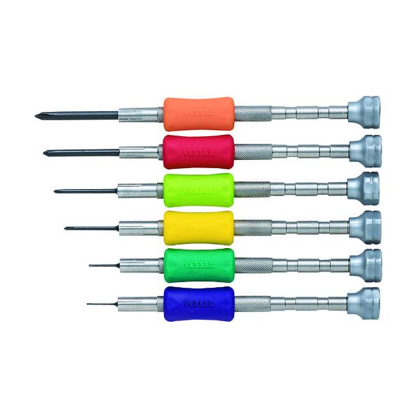 ●超極小ネジ用の精密ドライバーが入ったセットです。●指に優しく、調整作業で使いやすいクッショングリップで、樹脂のグリップを使いやすい位置にスライドできます。●早回しに便利な回転キャップ・ローレット加工です。●錆びにくいステンレス製です。●ス...