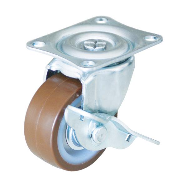 ●標準的な小型キャスターです。●ウレタン車輪は耐油性、耐摩耗性に優れています。●事務機器や家具、運搬車や軽量ラック等、幅広い用途に。＜仕様＞●自在式(ストッパー付)●プレート式●許容荷重(daN)：28●許容荷重(kgf)：28.6●車輪径...