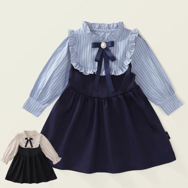 【送料】：送料無料！*沖縄：送料1,800円【商品内容】：ワンピース【材質】：ボリエステル、コットン【サイズ】：90cm：丈49cm　バスト25.5cm　袖丈31.4cm100cm：丈53cm　バスト27cm　袖丈35cm110cm：丈57...