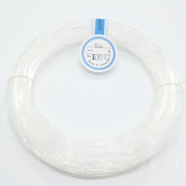 ■素材：ナイロンモノフィラメント■号数：100号■標準直径：1.660mm■引張強度：120kg■巻数：50m