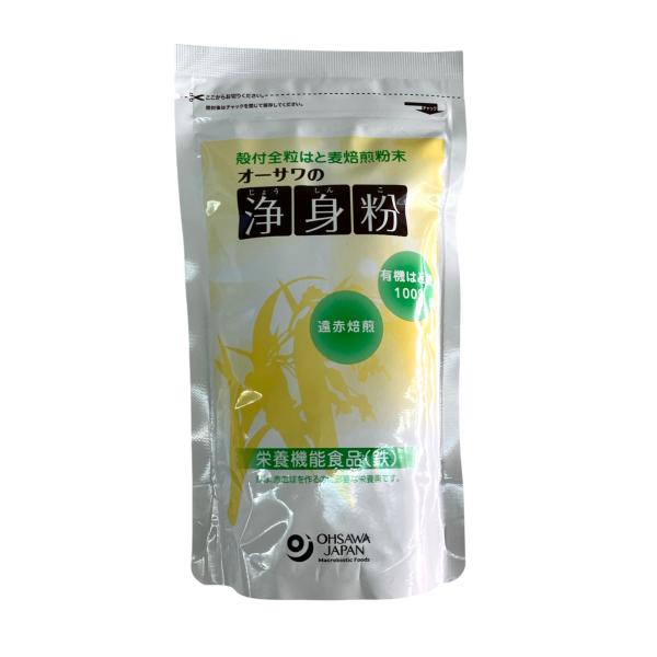 殻付き有機全粒はと麦100％香ばしく食べやすい料理や飲み物に混ぜて■栄養機能食品(鉄)■鉄は赤血球を作るのに必要な栄養素です。■外殻・外皮・胚芽などを含んだ全粒はと麦を、遠赤外線で焙煎し粉末にした■鉄含有量：2.4mg/10g■1日10gを...