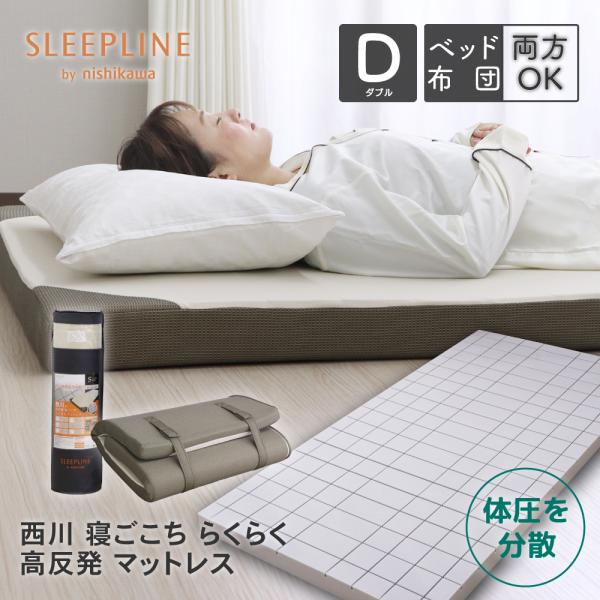 【サイズ】ダブルサイズ 約140×195×8cm【寝心地】かため 120ニュートン【組成】　材料：ウレタンフォーム　構造：1枚もの波形　外装生地の組成：側地/ポリエステル100％、中袋/ポリエステル100％【商品重量】約7.6kg ※個体差...