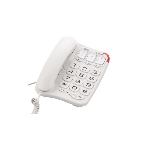特長● 大きなボタンで楽々番号入力● 通話中・保留中に点灯するお知らせランプ● 登録した電話番号をワンタッチで3件かけられます● 技術基準適合認証品仕様■ ダイヤル方式：ダイヤル回線（20PPS）/プッシュ回線 切替式■ 直流抵抗値：272...