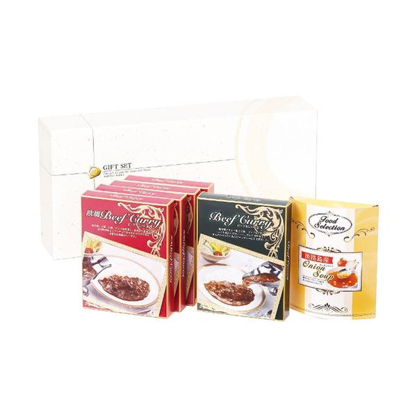 素材から出る甘みと香辛料が程よくマッチしたまろやかでコクのあるビーフカレーです。玉ねぎの名産地、淡路島で採れた糖度の高い「フルーツ玉ねぎ」を使用して作った玉ねぎスープです。まろやかでコクのある味わいでカレーとの相性も抜群です。■ビーフカレー...