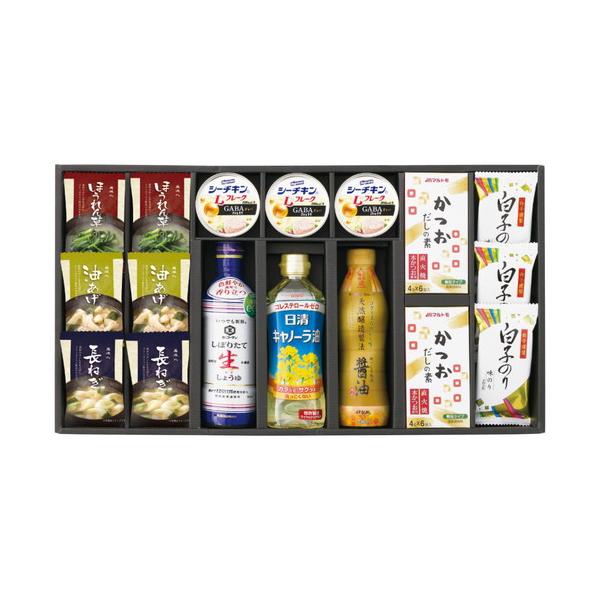 お湯を注ぐだけでできる本格的なお味噌汁に、和の食材、調味料をセット。■フリーズドライ味噌汁(油あげ7.2g・ほうれん草6.2g・長ねぎ6.3g)・マルトモかつおだしの素(4g×6個)各2個・キッコーマンいつでも新鮮しぼりたて生しょうゆ・伊賀...