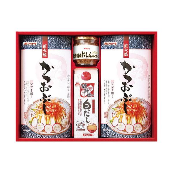 こだわりのかつお節削りパックと便利な調味料の詰め合わせです。■直火焼ソフトパック(2.5g×7袋)2箱・鰹節屋の白だし500ml×1本・北海道産にしんほぐし50g×1瓶■箱サイズ:36.3×8×27.8cm【用途】引出物 結婚祝 出産祝 仏...